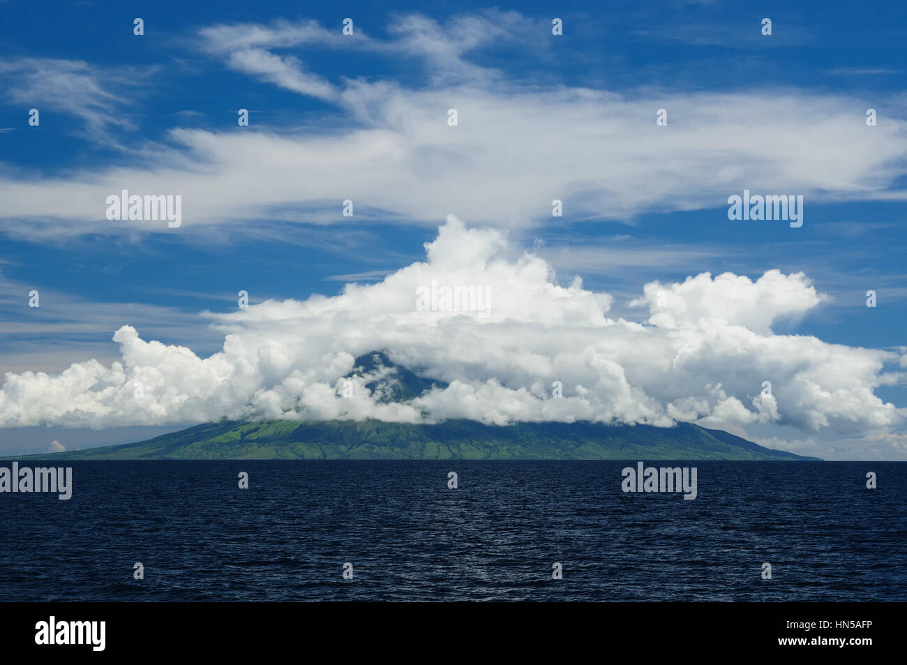 Volcanos form Indonesia. Gunung Api volcano no the Flores sea. Sumbawa ...