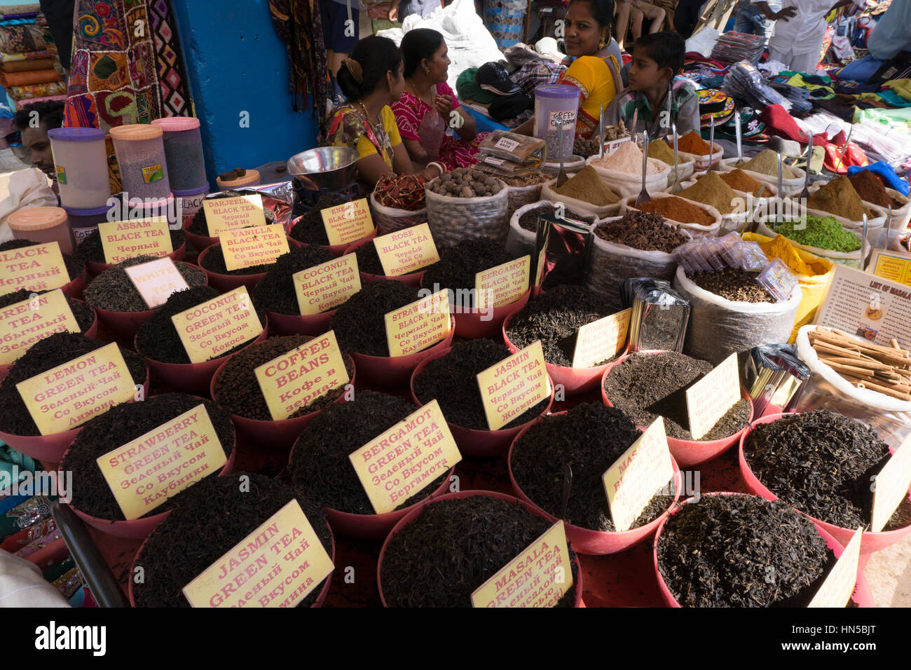 mapusa market goa india tea stall Stock Photo - Alamy