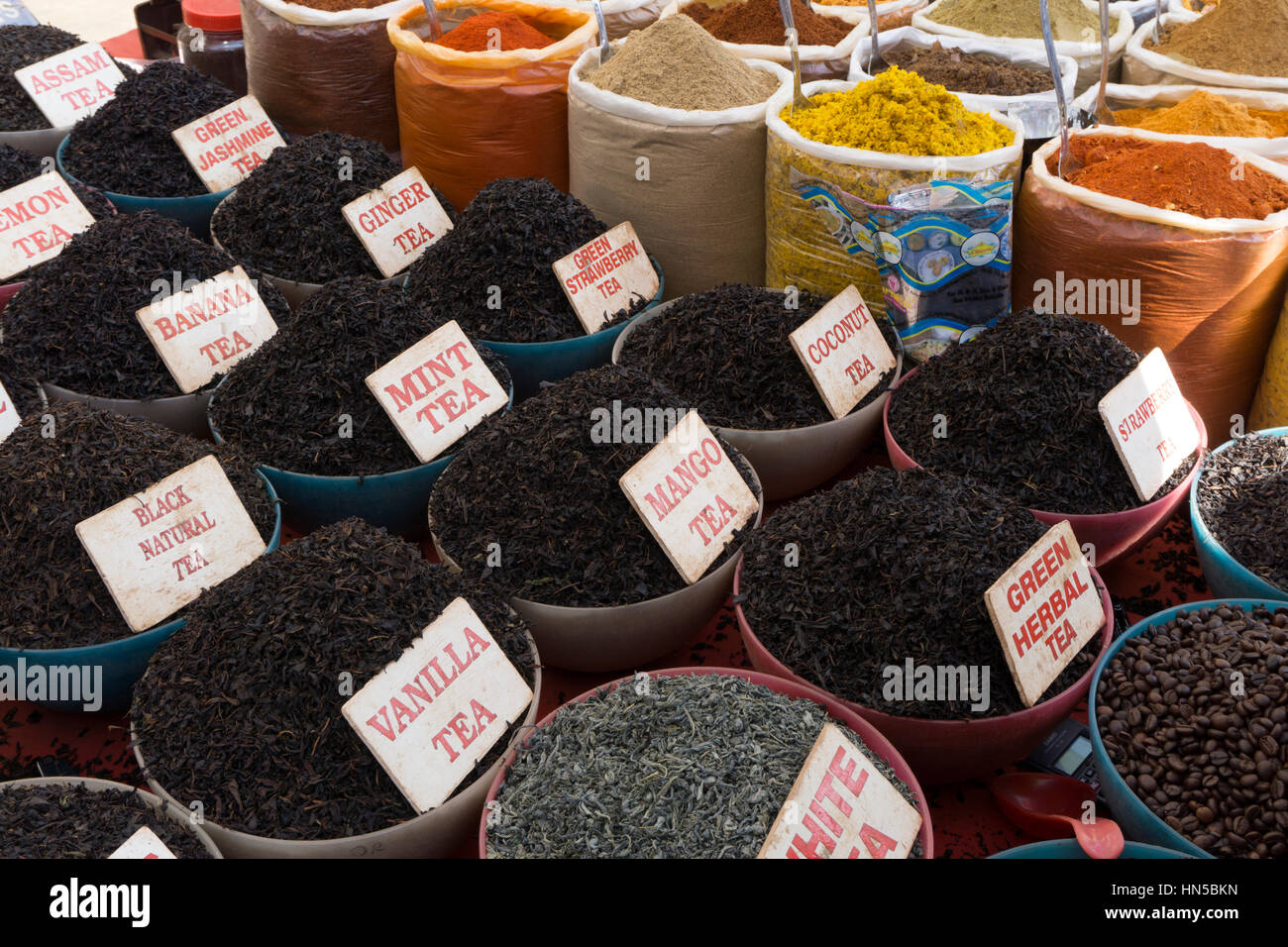 mapusa market goa india tea stall Stock Photo - Alamy