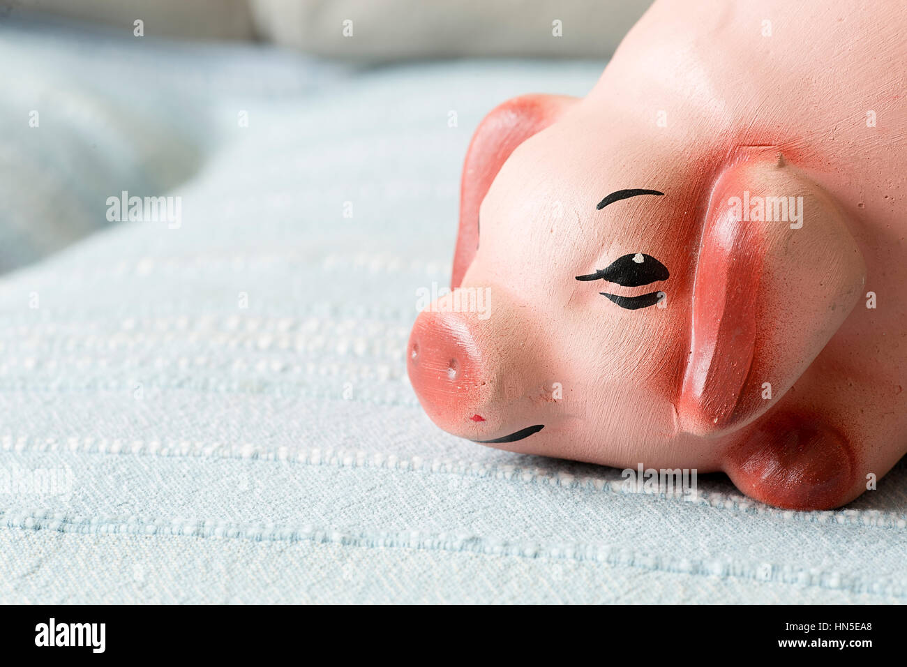 Face of a clay pig used for piggy bank. Horizontal shot Stock Photo - Alamy