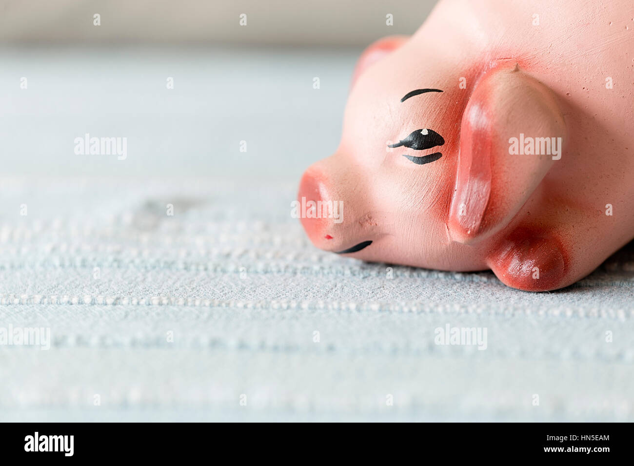 Face of a clay pig used for piggy bank. Horizontal shot Stock Photo - Alamy