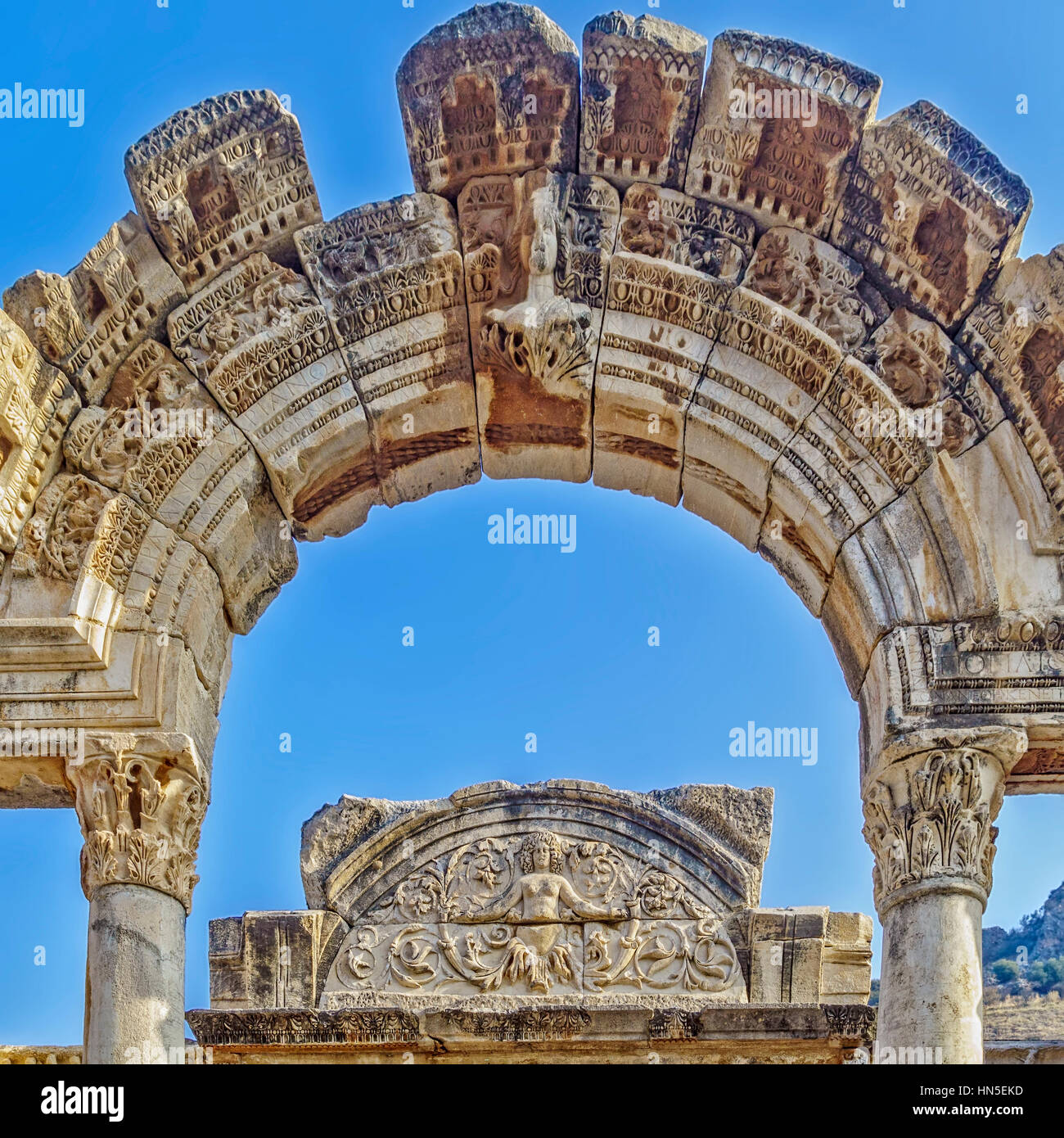 The Temple Of Hadrian Ephesus Turkey Stock Photo - Alamy
