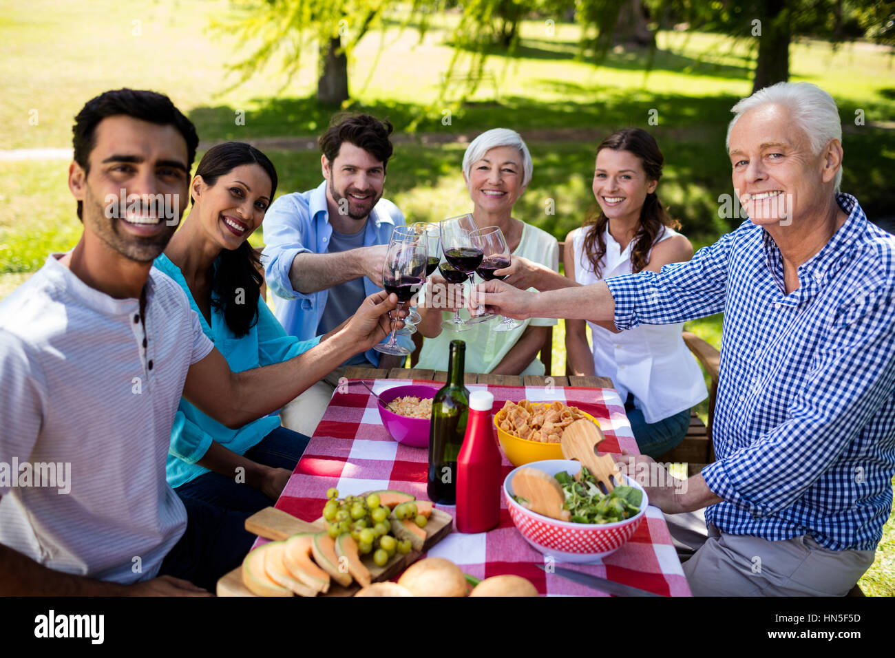Family toasting at a table hi-res stock photography and images - Alamy