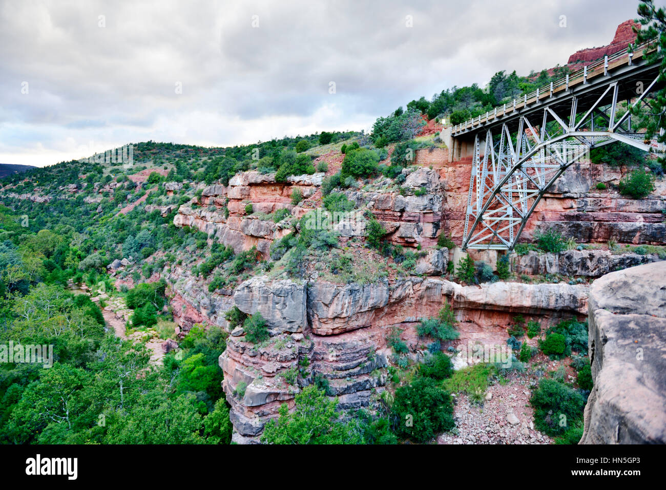 Midgley Bridge with views into Wilson Canyon, near Sedona on N State ...