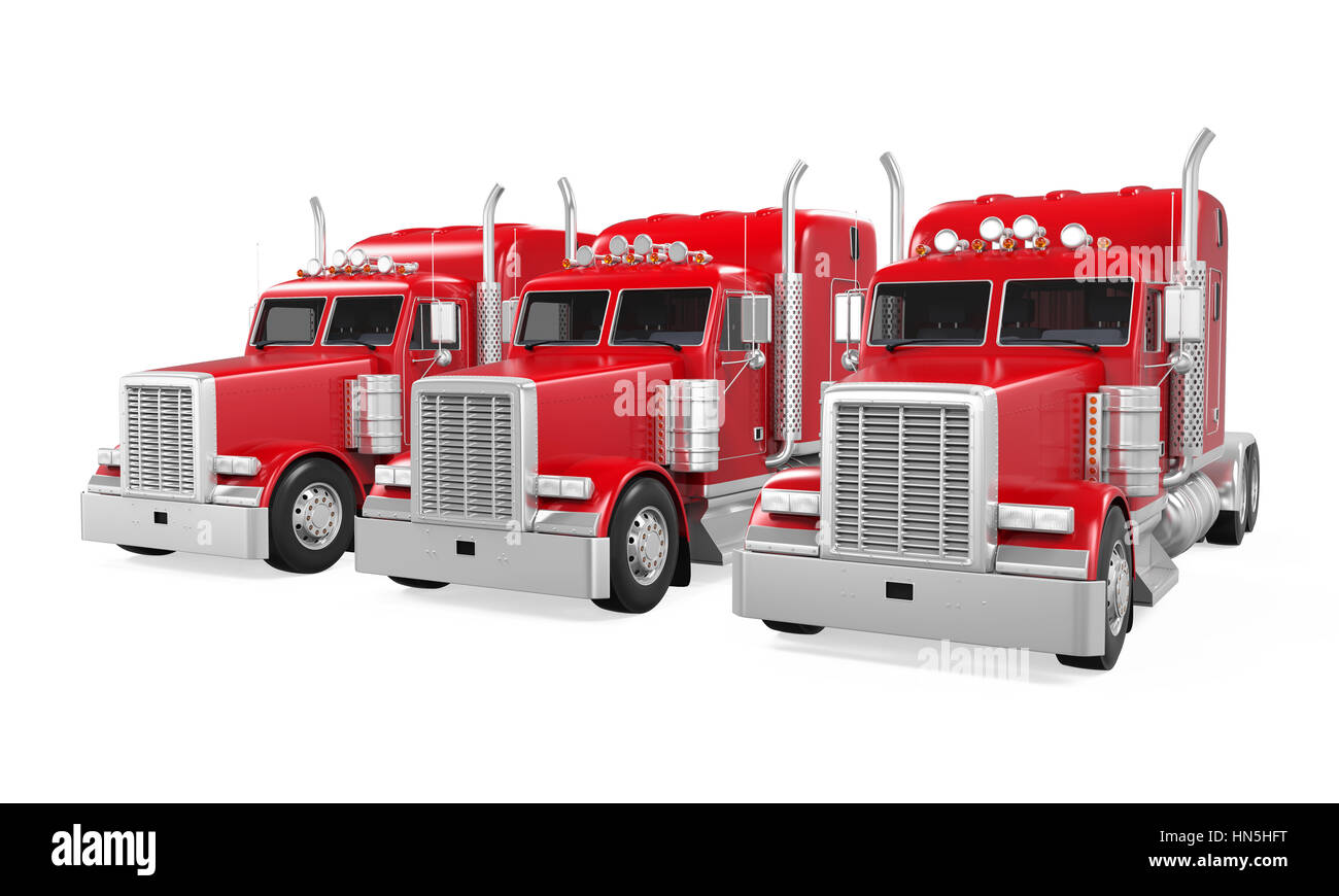 Fleet of Freight Transportation Isolated Stock Photo - Alamy