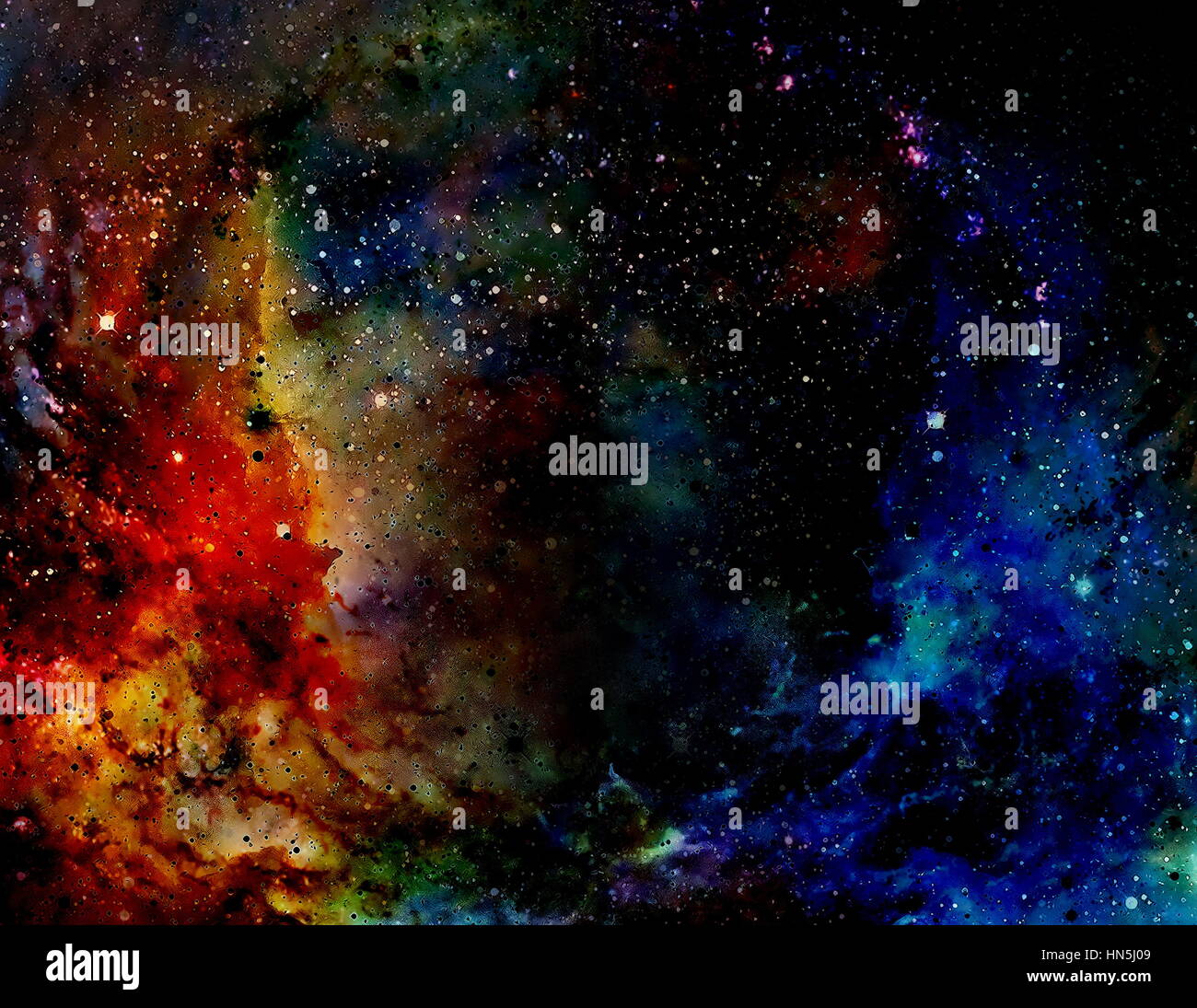 Cosmic space and stars, color cosmic abstract background. Fire effect ...