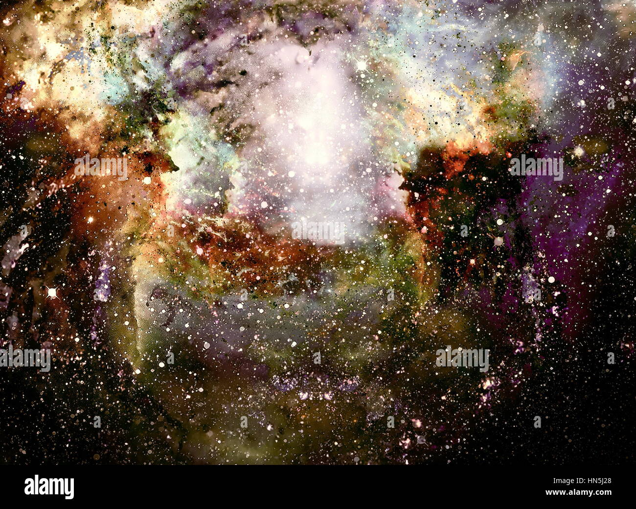 Cosmic space and stars, color cosmic abstract background. Fire effect ...
