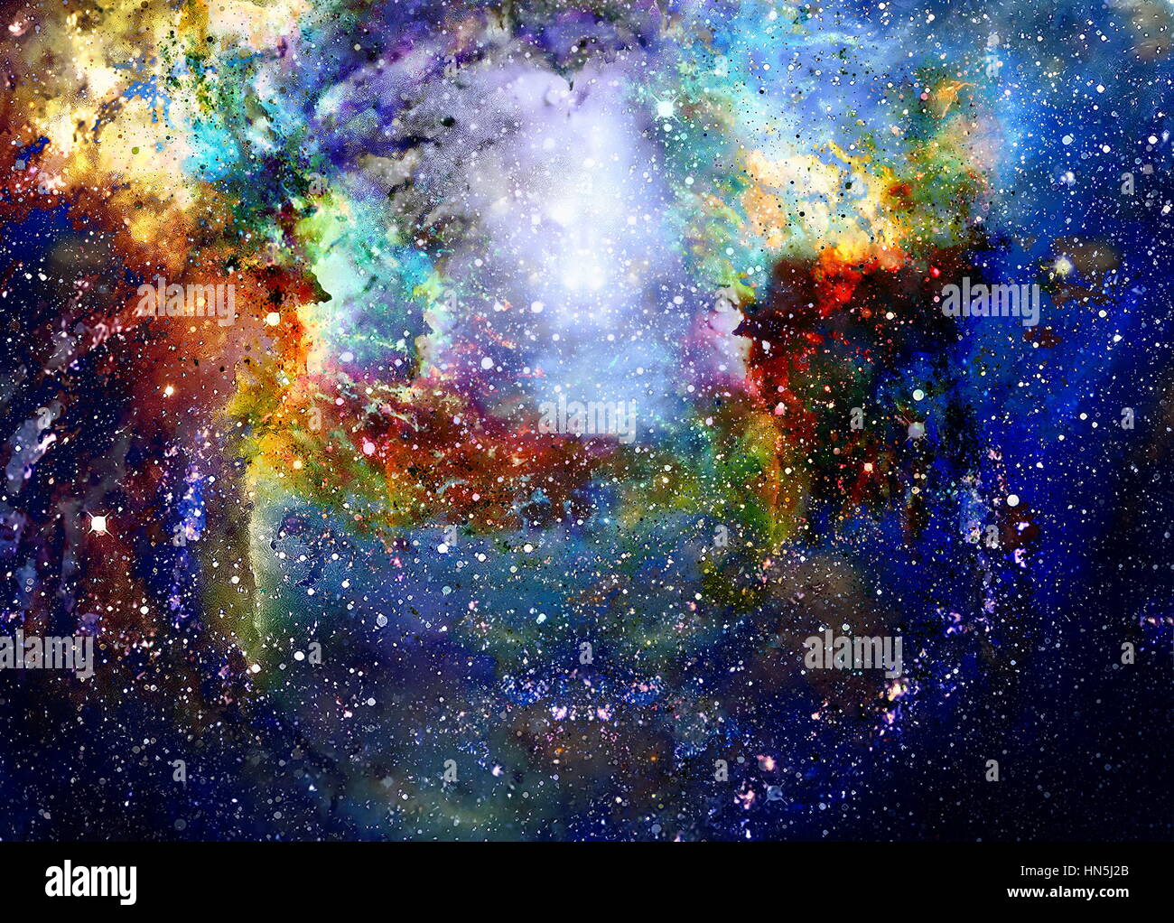Cosmic space and stars, color cosmic abstract background. Fire effect in space Stock Photo - Alamy