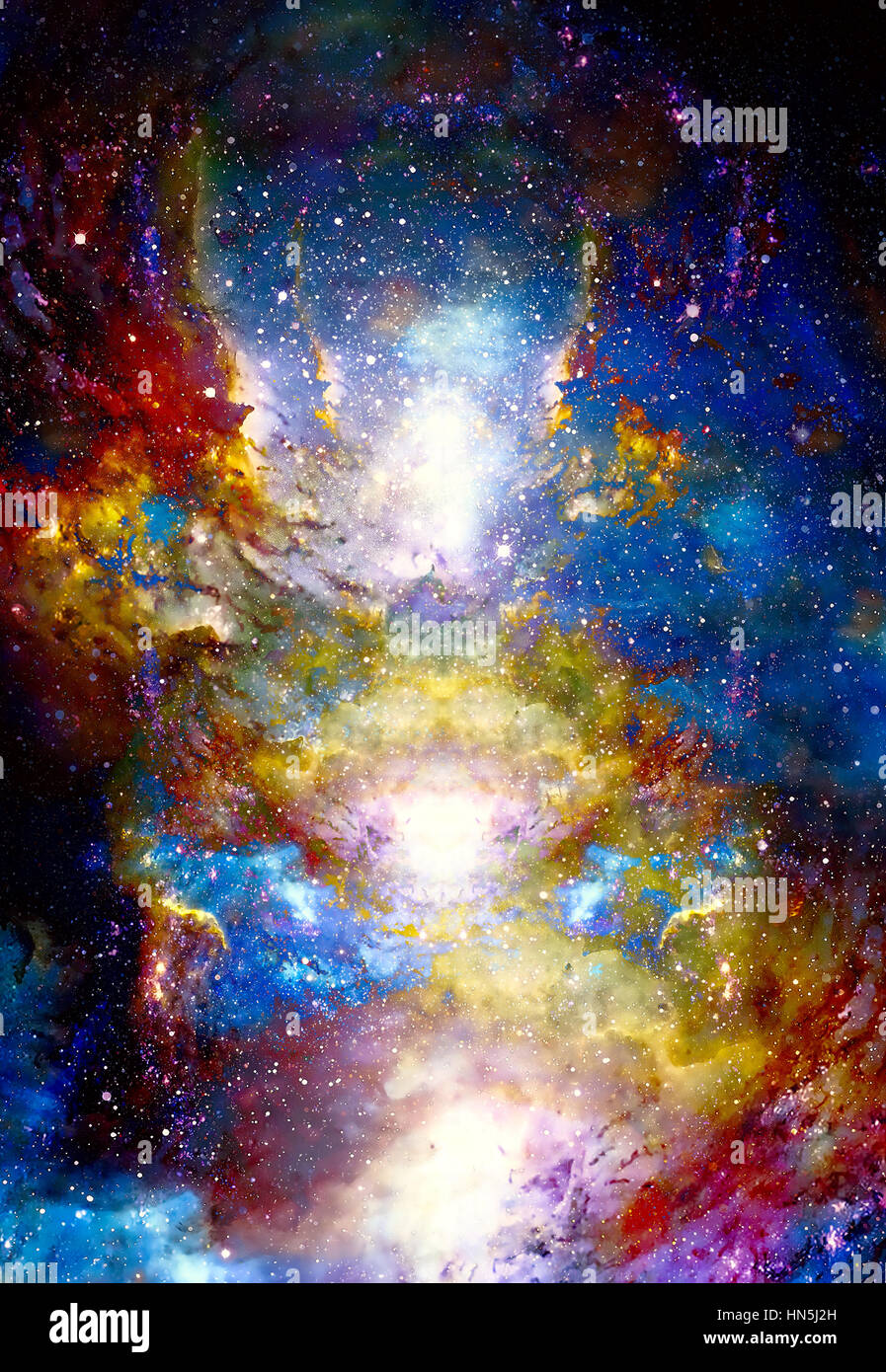 Cosmic space and stars, color cosmic abstract background. Fire effect ...