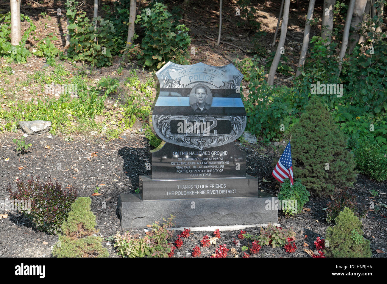 Memorial to Detective John Falcone, who was killed while serving as a ...