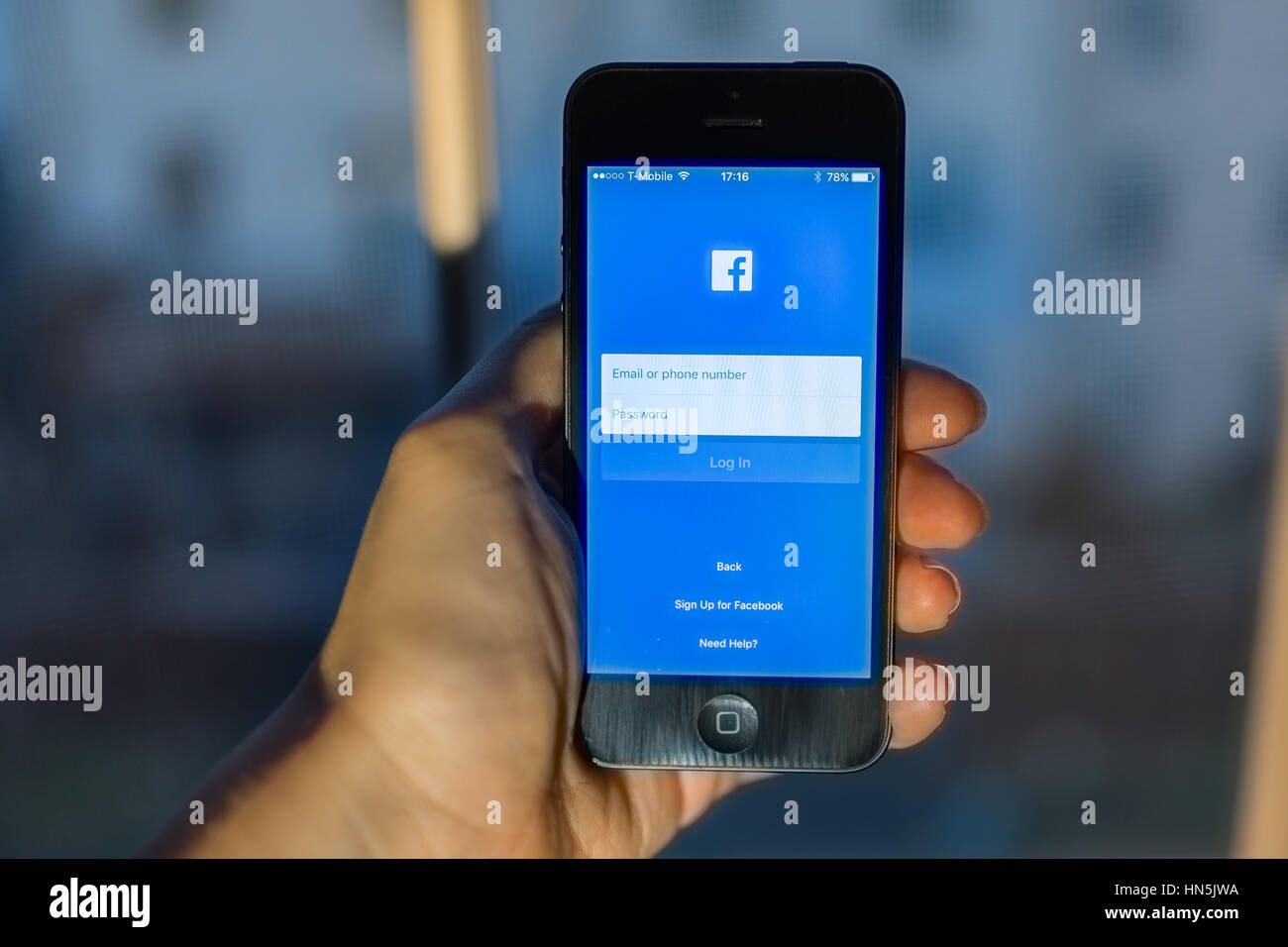Facebook login phone hi-res stock photography and images - Alamy