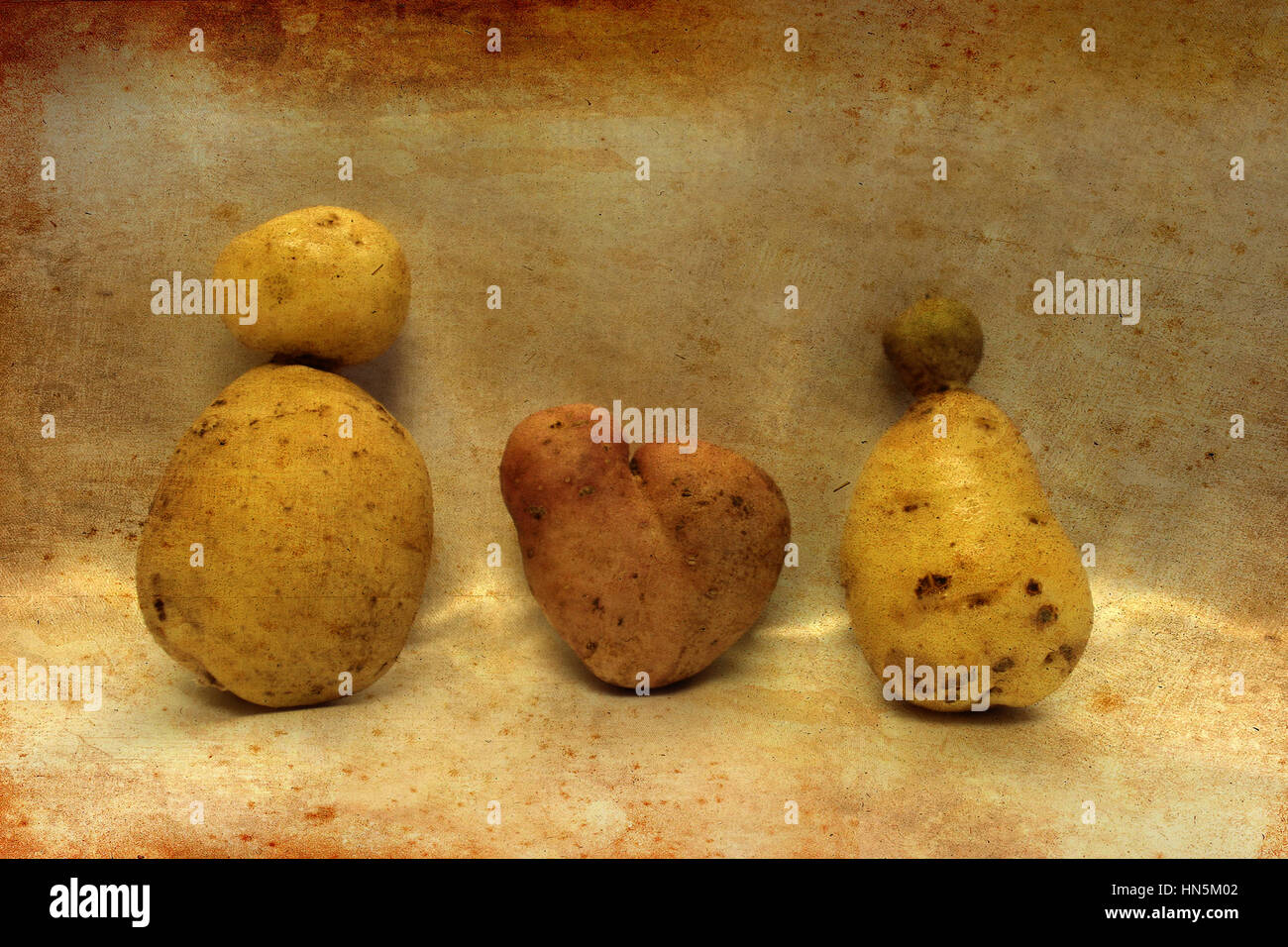 Potato People with Heart Potato Between Them - Dark Brown - Number 43 ...