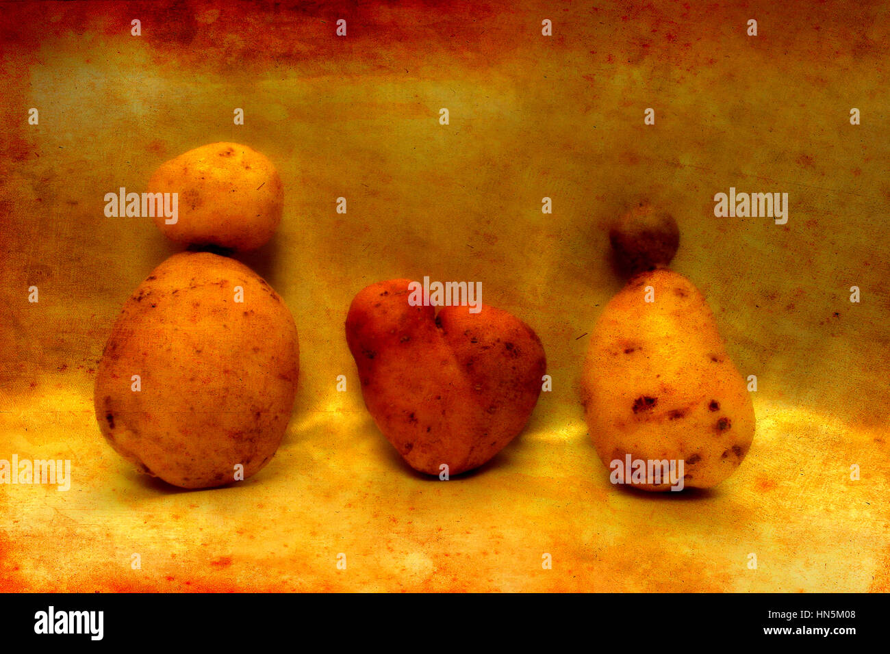 Potato People with Heart Potato Between Them - Orange People - Number ...