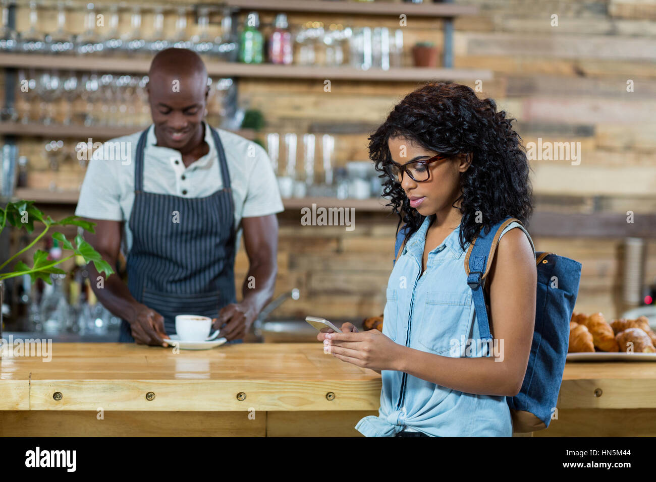 Waiter Using Mobile Phone High Resolution Stock Photography and Images ...