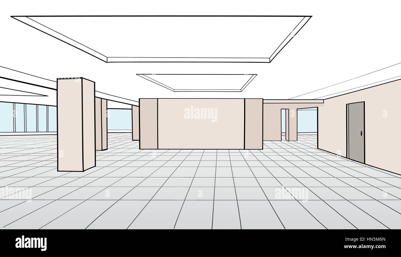 Open floor office Stock Vector Images - Alamy