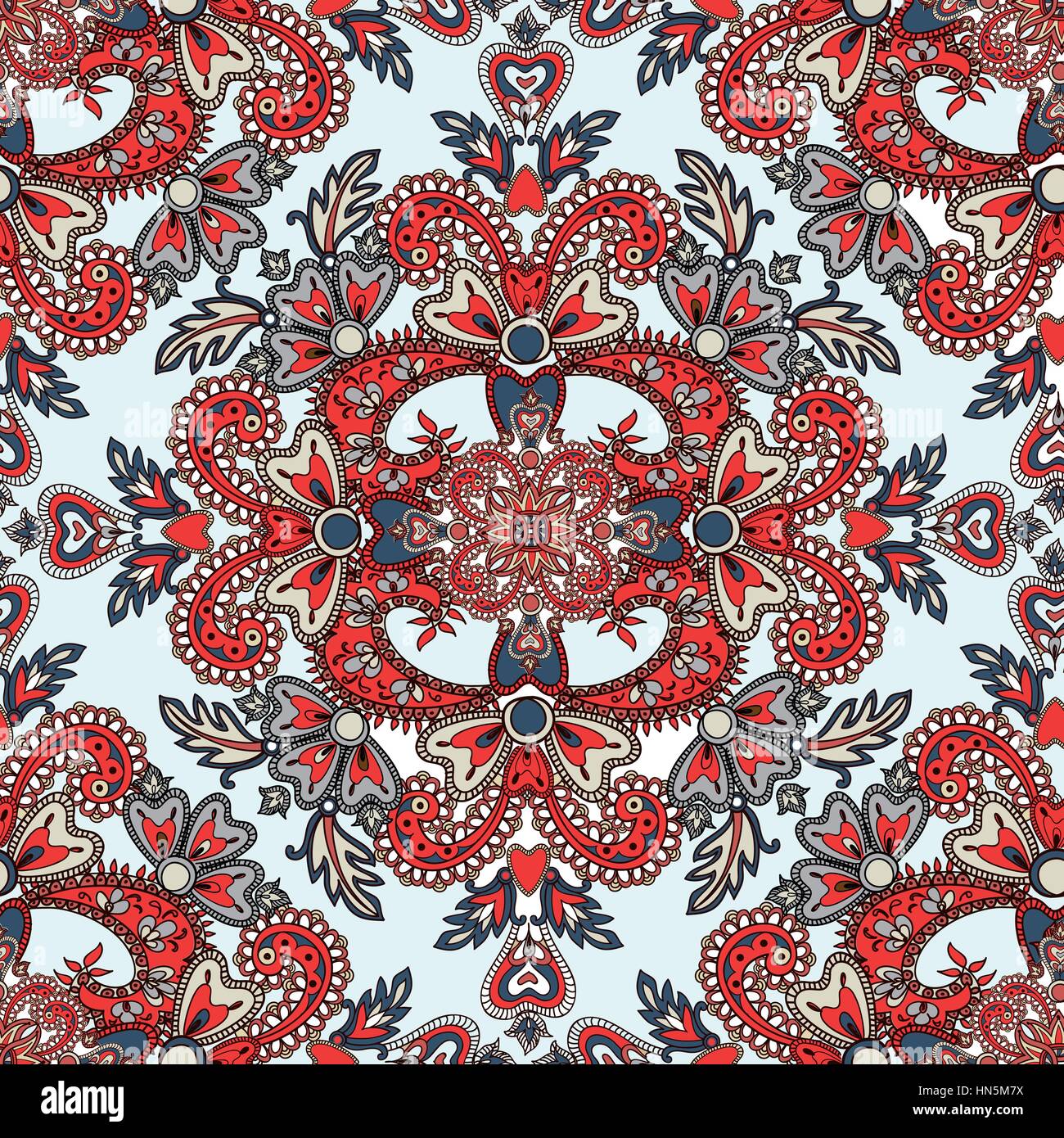 Flourish tiled pattern. Abstract floral geometric seamless oriental ...