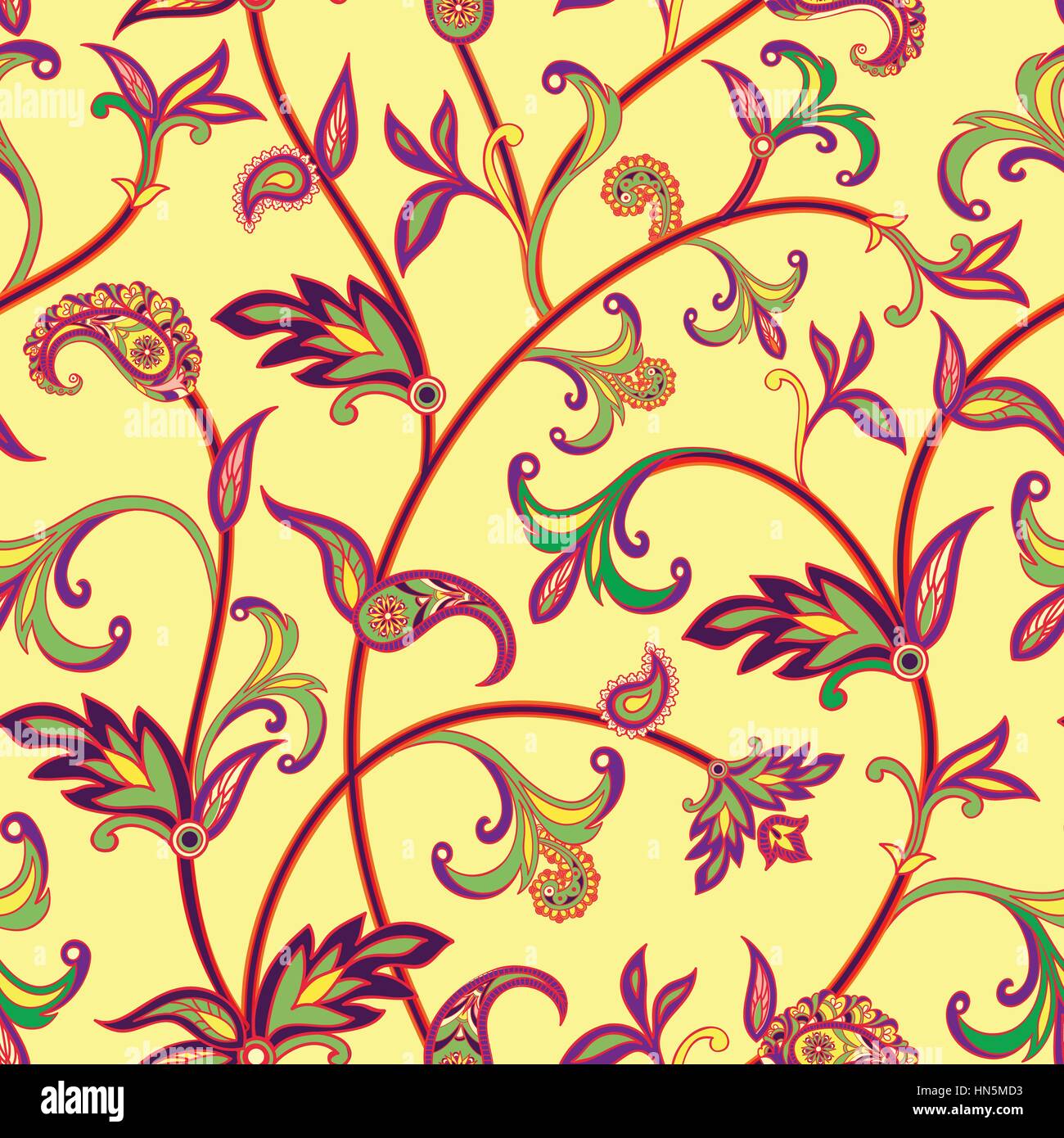 Floral pattern Flourish tiled background. Abstract geometric ornament ...