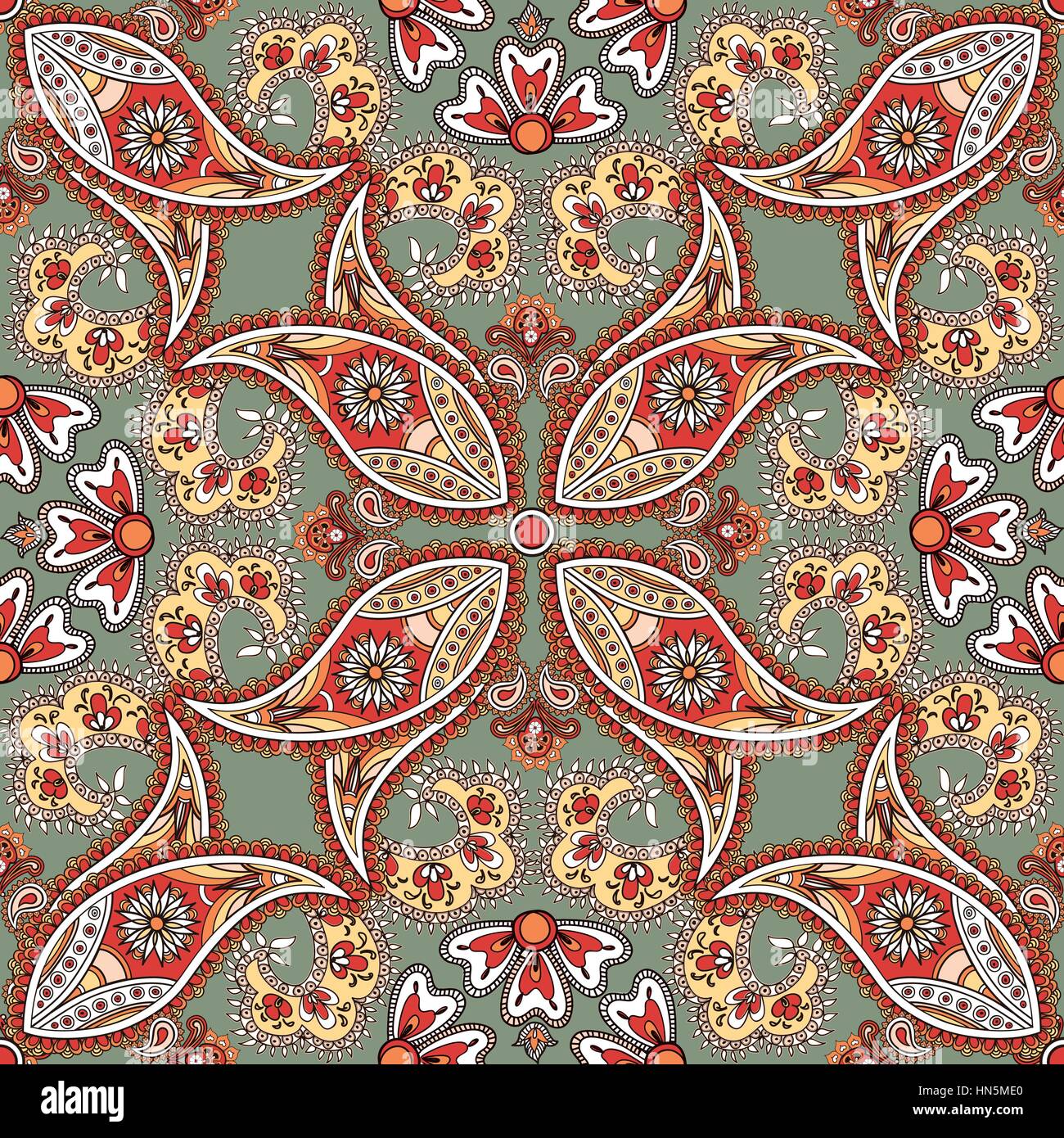 Flourish tiled pattern. Abstract floral geometric seamless oriental ...