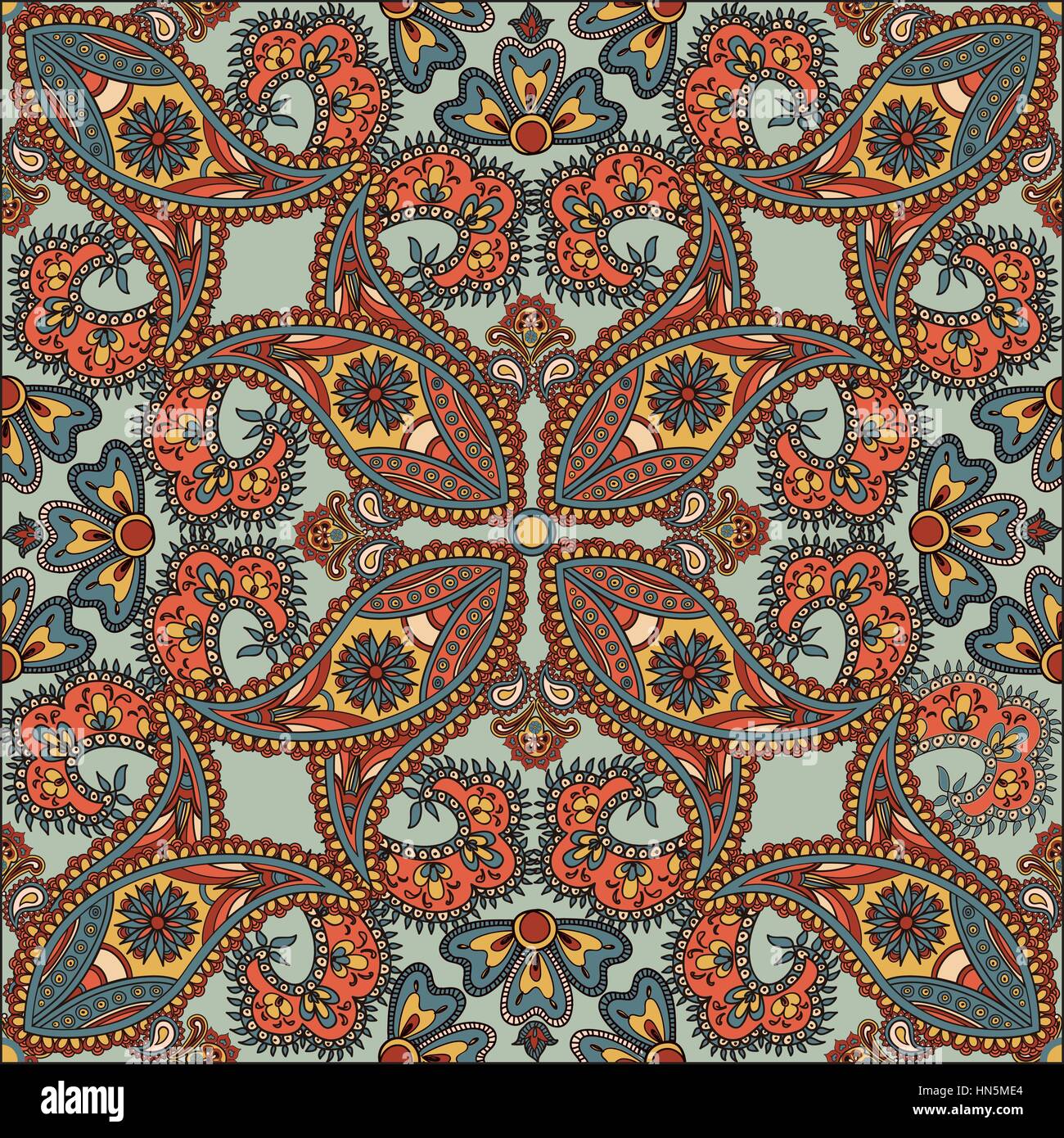 Flourish tiled pattern. Abstract floral geometric seamless oriental ...