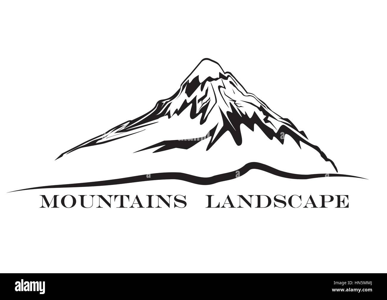 Mountains landscape. Abstract high mountain sign Stock Vector Image ...
