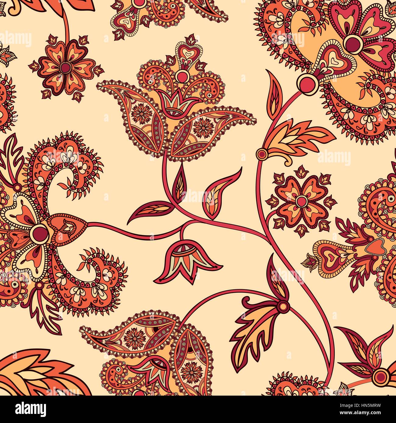 Flourish tiled pattern. Floral oriental ethnic background. Arabic ...