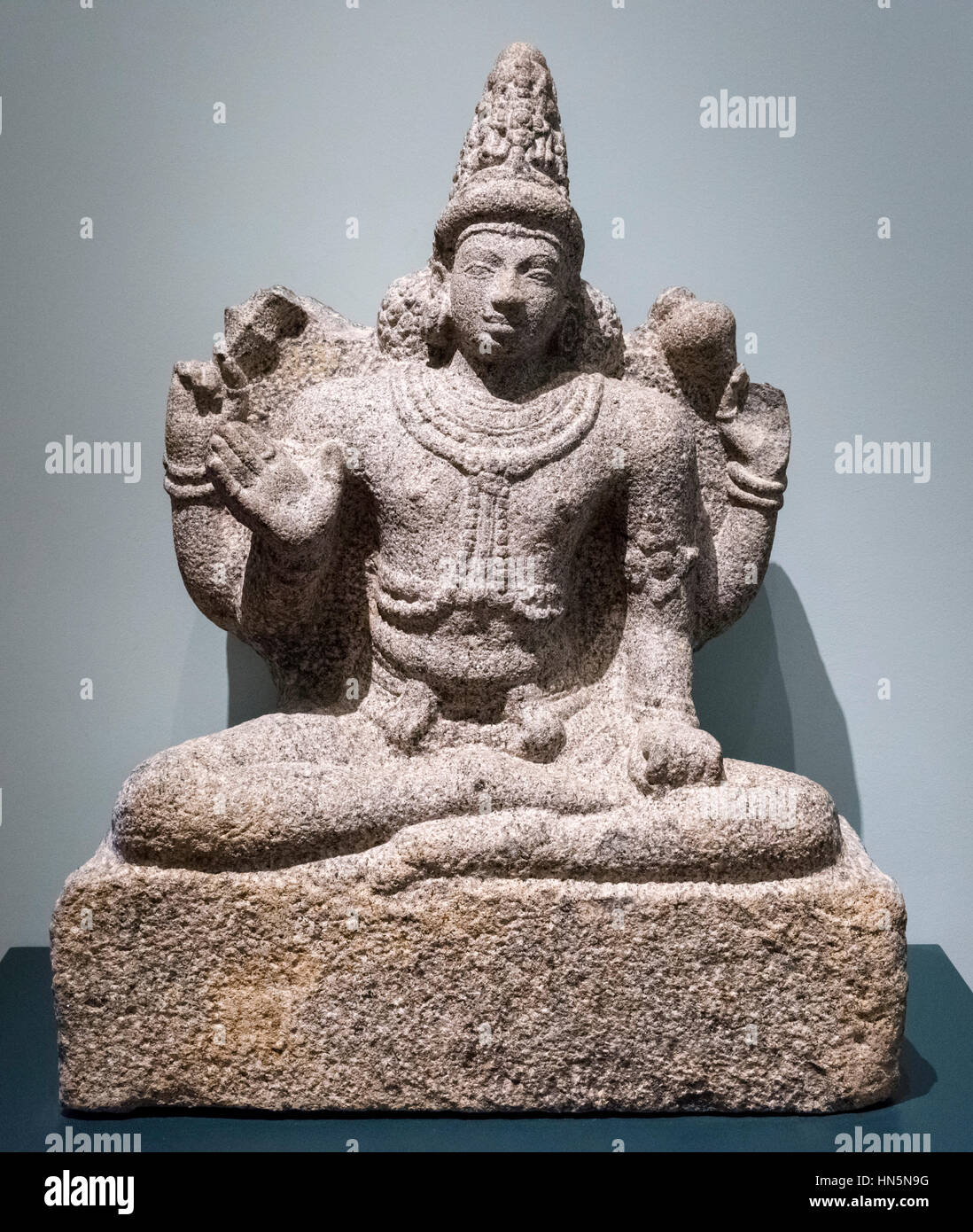 Vishnu Seated in Meditation as the Great Preserver, c.800 AD. Granite ...