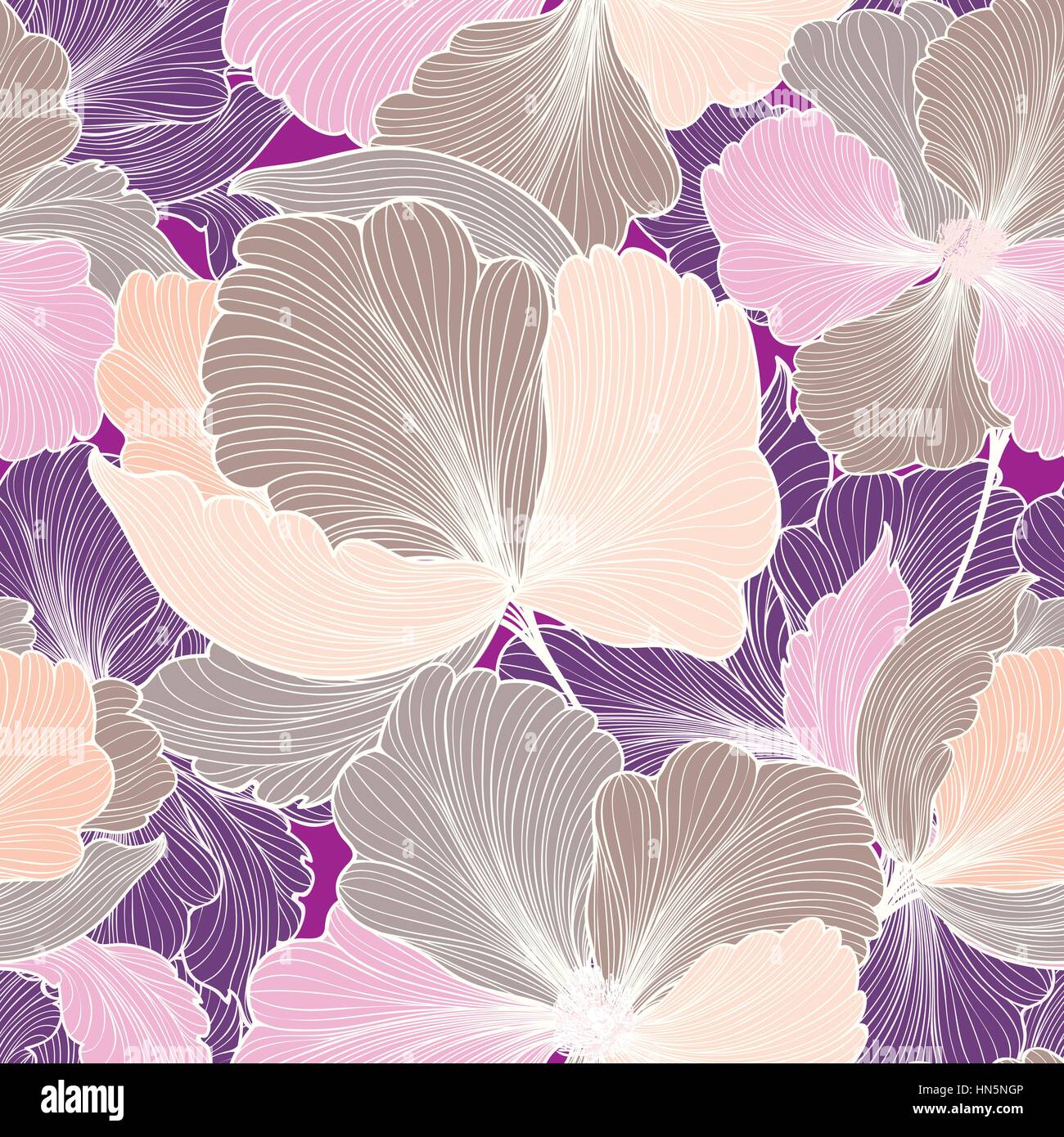 Abstract floral seamless pattern. Geometric stripe line flower texture ...