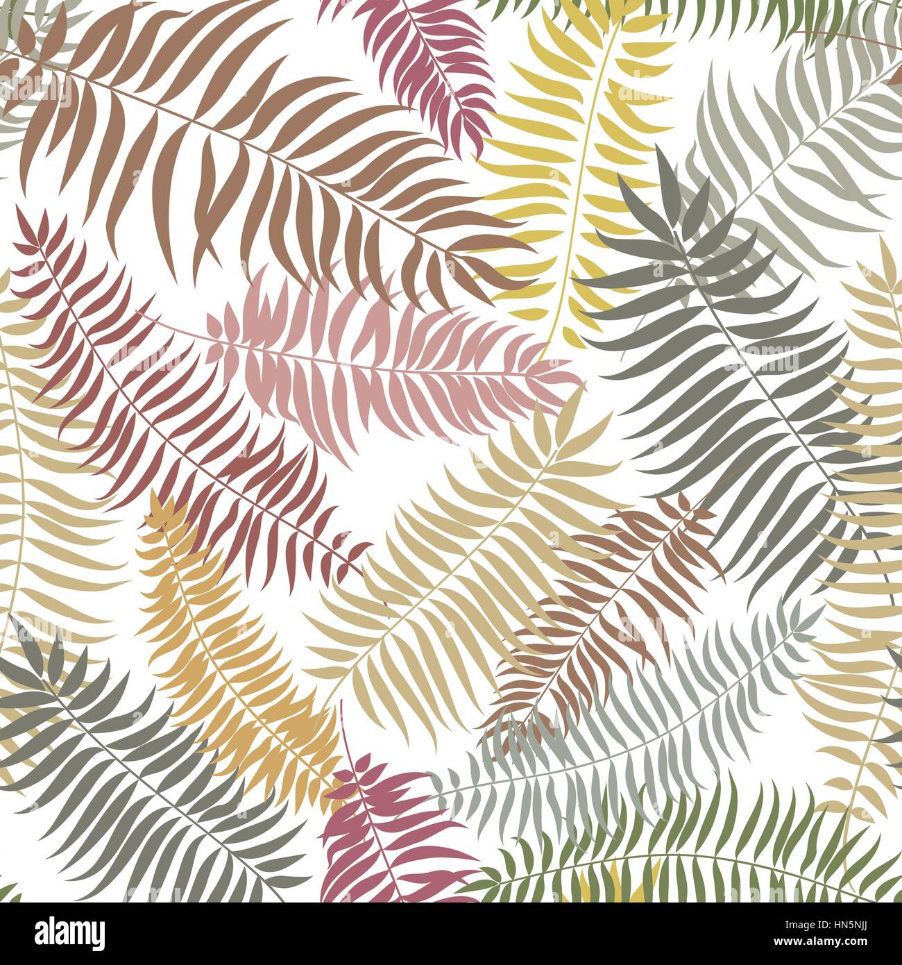 Floral autumn tiled pattern. Tropical palm leaves seamless background ...