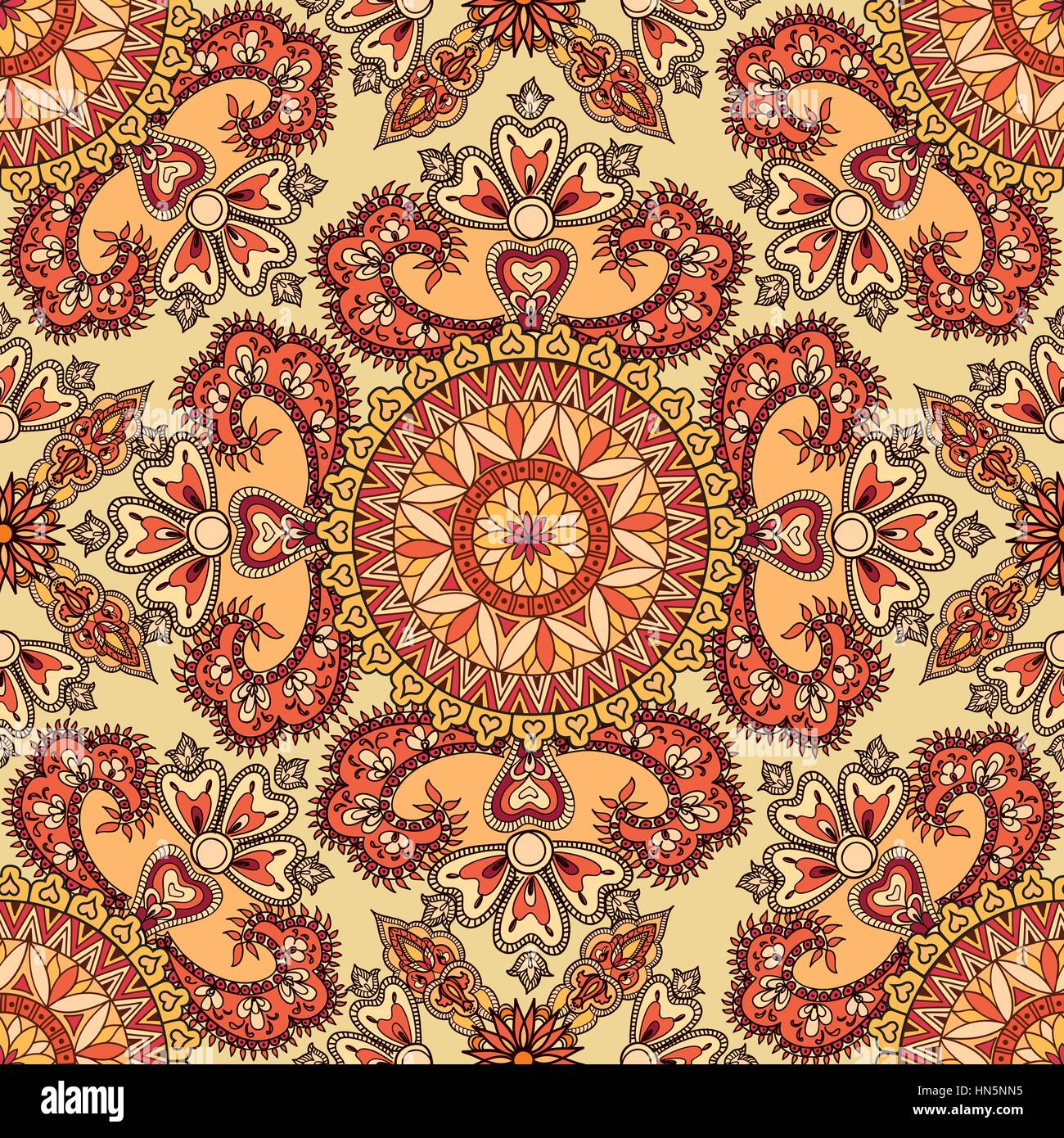 Flourish tiled pattern. Abstract floral geometric seamless oriental ...