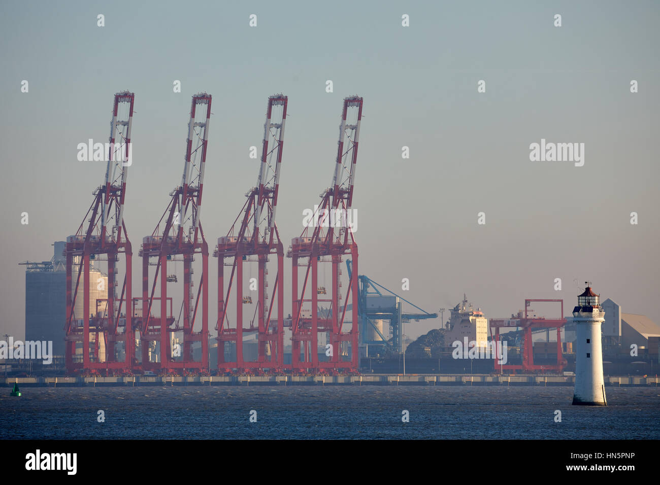 Liverpool bay Peel new red Fort Perch Rock Cranes Golden orange sunrise ...