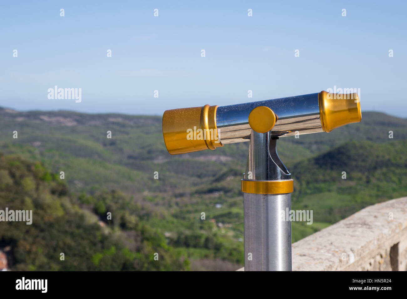 Telescope for viewing the surrounding landscape Stock Photo - Alamy