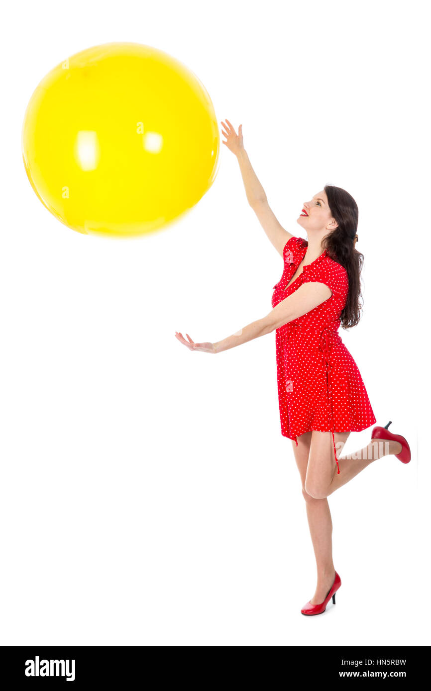 Catching a balloon Cut Out Stock Images & Pictures - Alamy