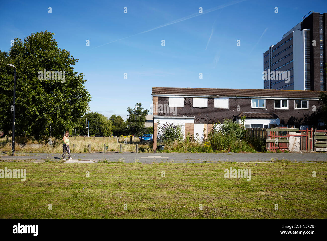 Old housing stock run down boarded up windows and empty in the East ...