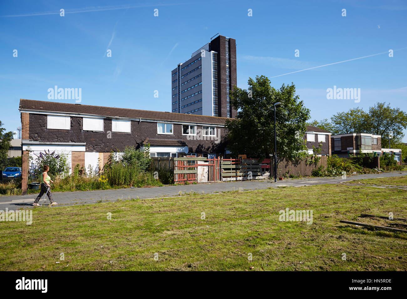 Old housing stock run down boarded up windows and empty in the East ...