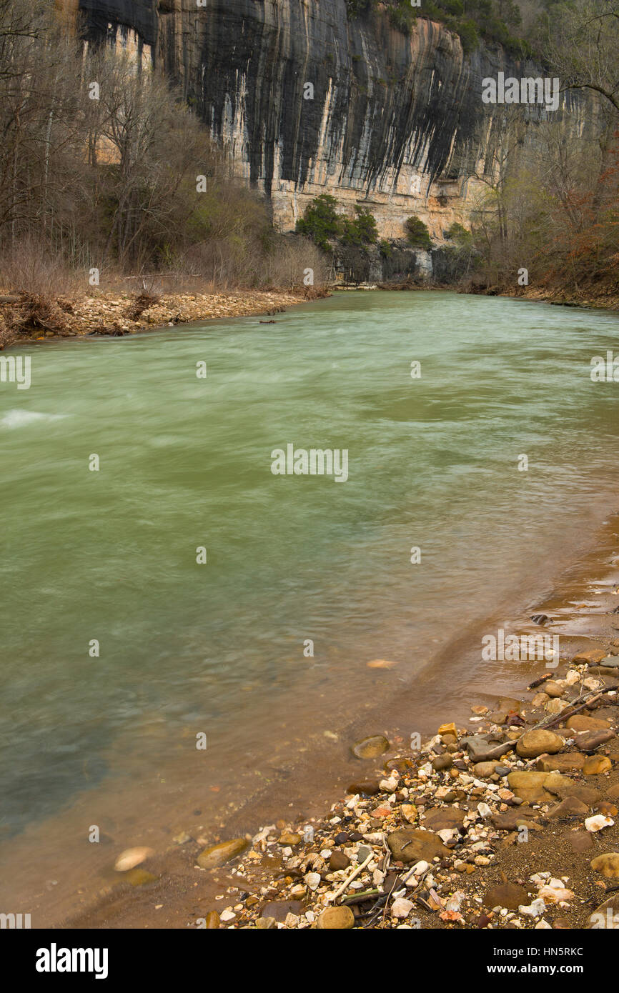 The Buffalo River a National Scenic River and its bluffs in Arkansas ...