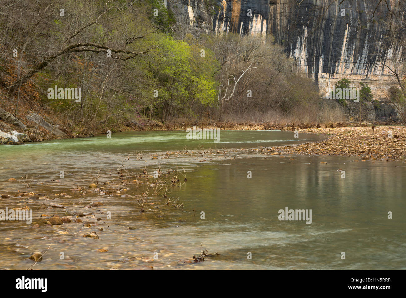 The Buffalo River a National Scenic River and its bluffs in Arkansas ...