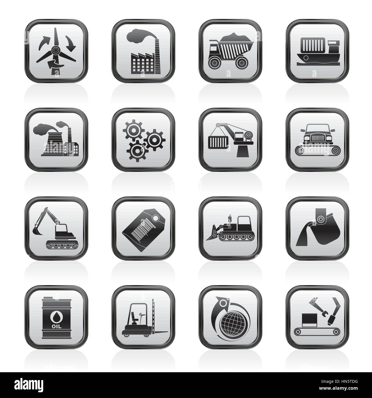 different kind of business and industry icons Stock Vector Image & Art ...