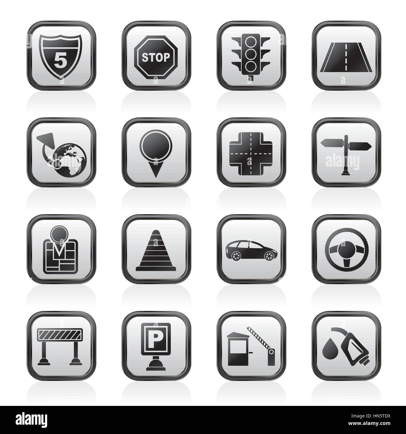Traffic, road and travel icons Stock Vector Image & Art - Alamy