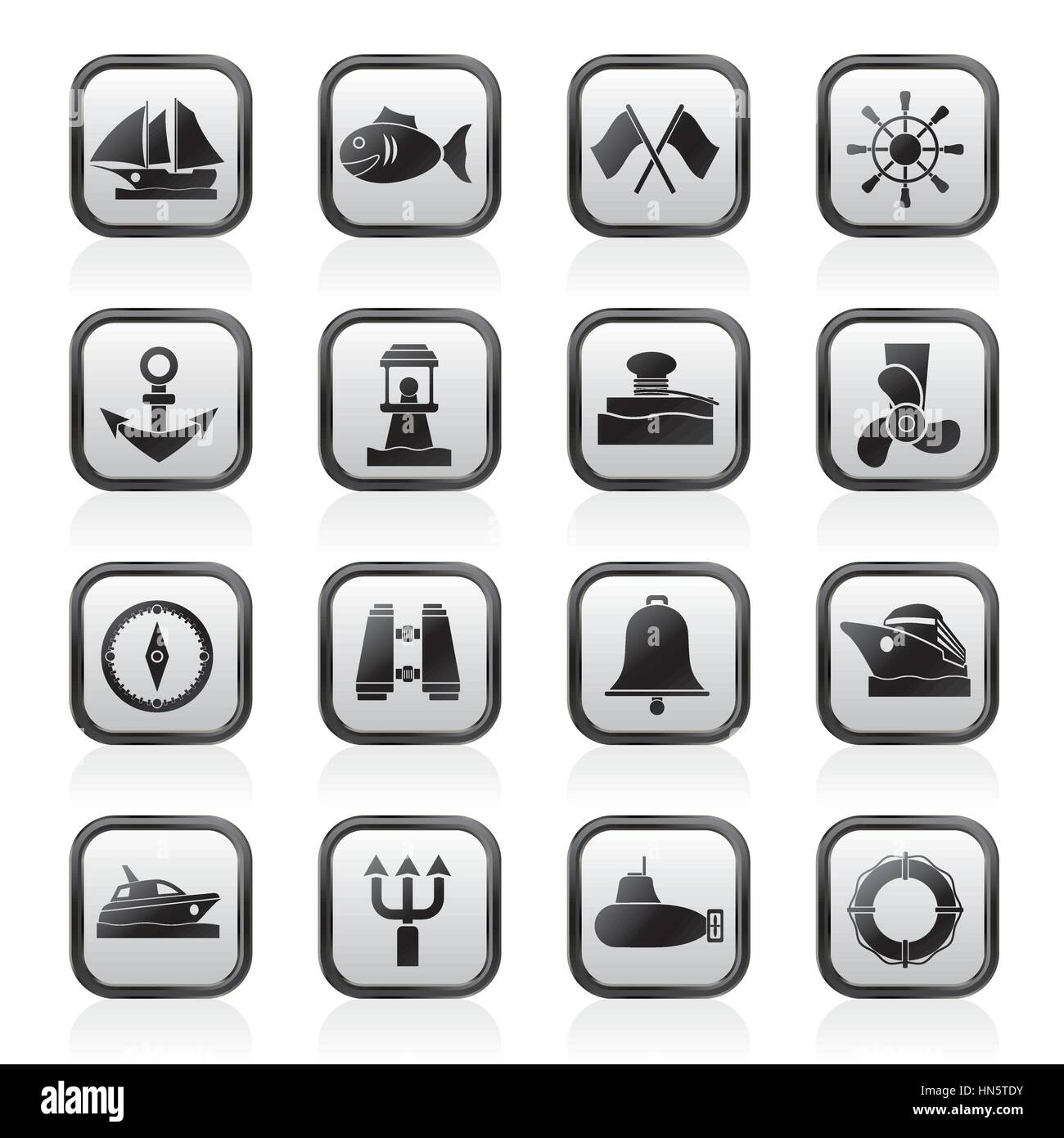 Marine, sea and nautical icons Stock Vector Image & Art - Alamy