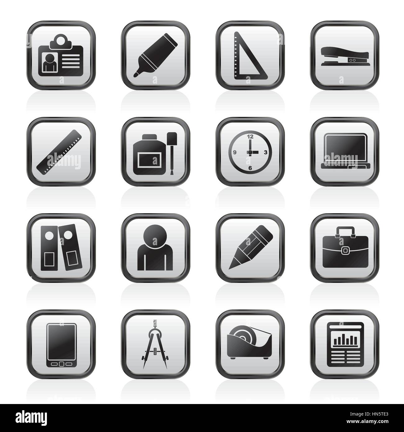 Business and office objects icons Stock Vector Image & Art - Alamy