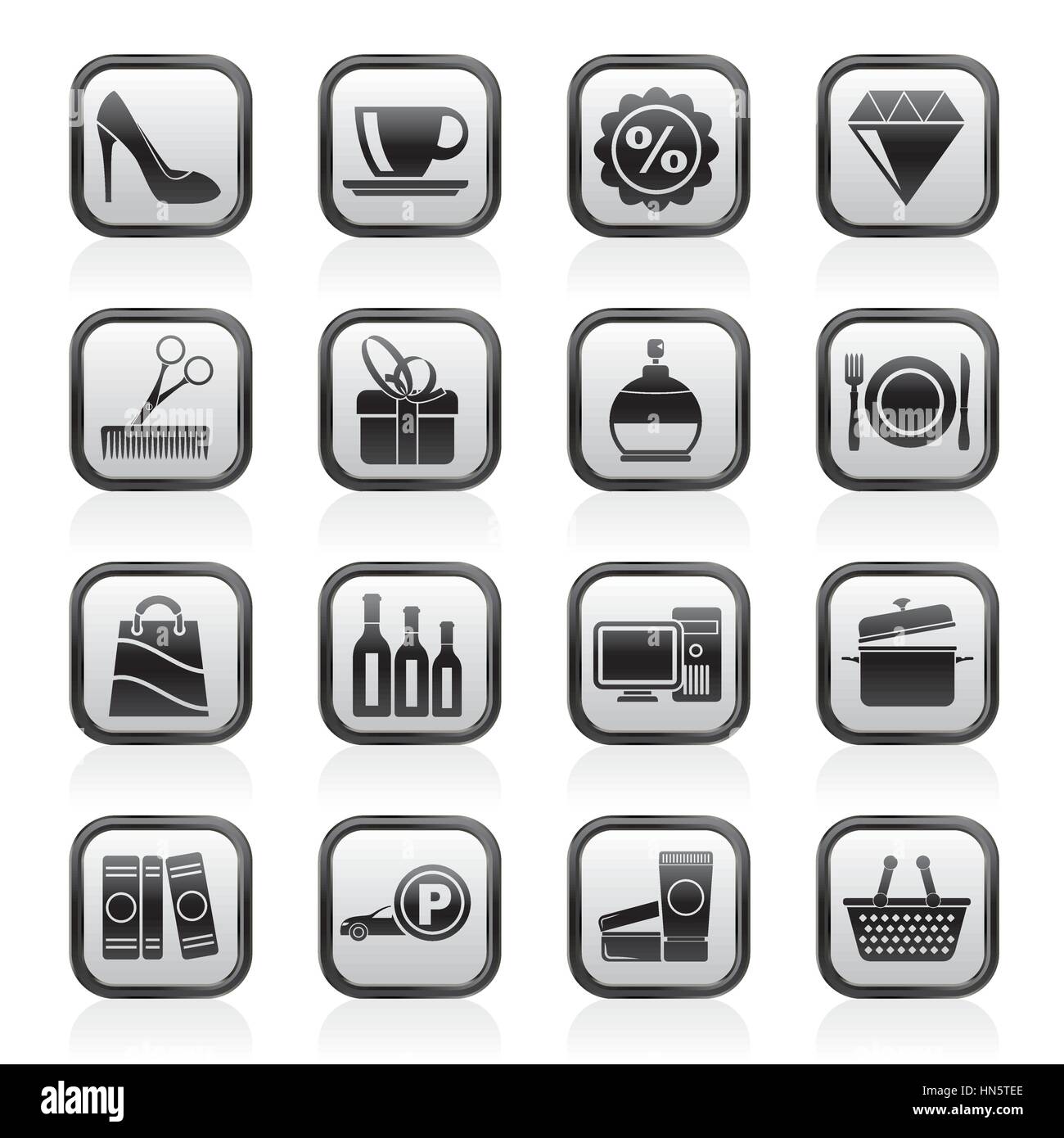 Shopping and mall icons Stock Vector Image & Art - Alamy