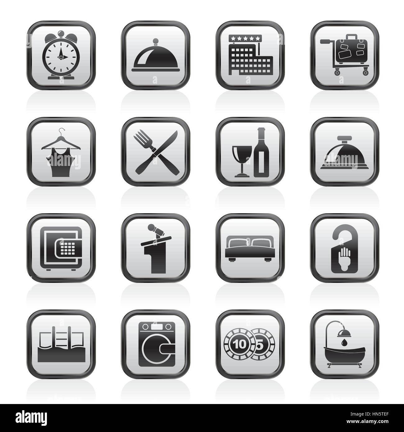 Hotel room facilities Stock Vector Images - Alamy