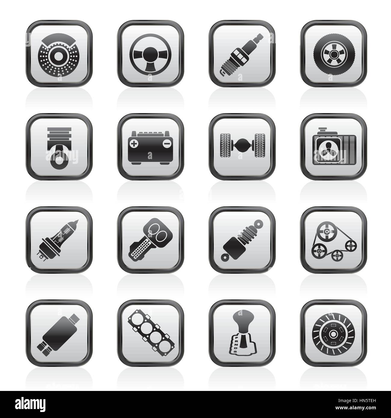 Car auto parts icons Cut Out Stock Images & Pictures - Alamy