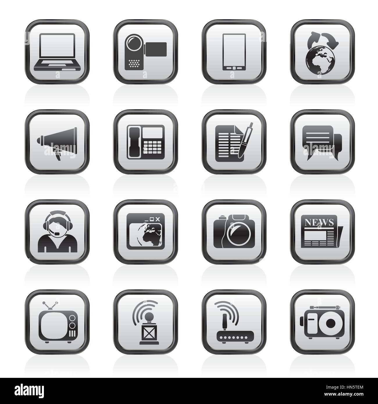 Communication and Technology icons Stock Vector Image & Art - Alamy