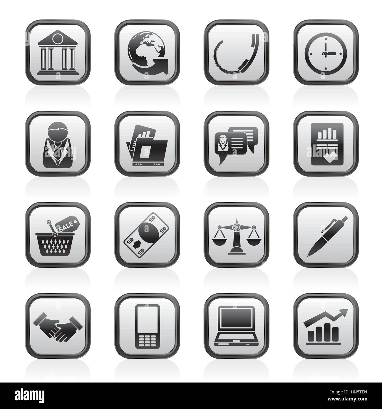 Business and office objects icons Stock Vector Image & Art - Alamy