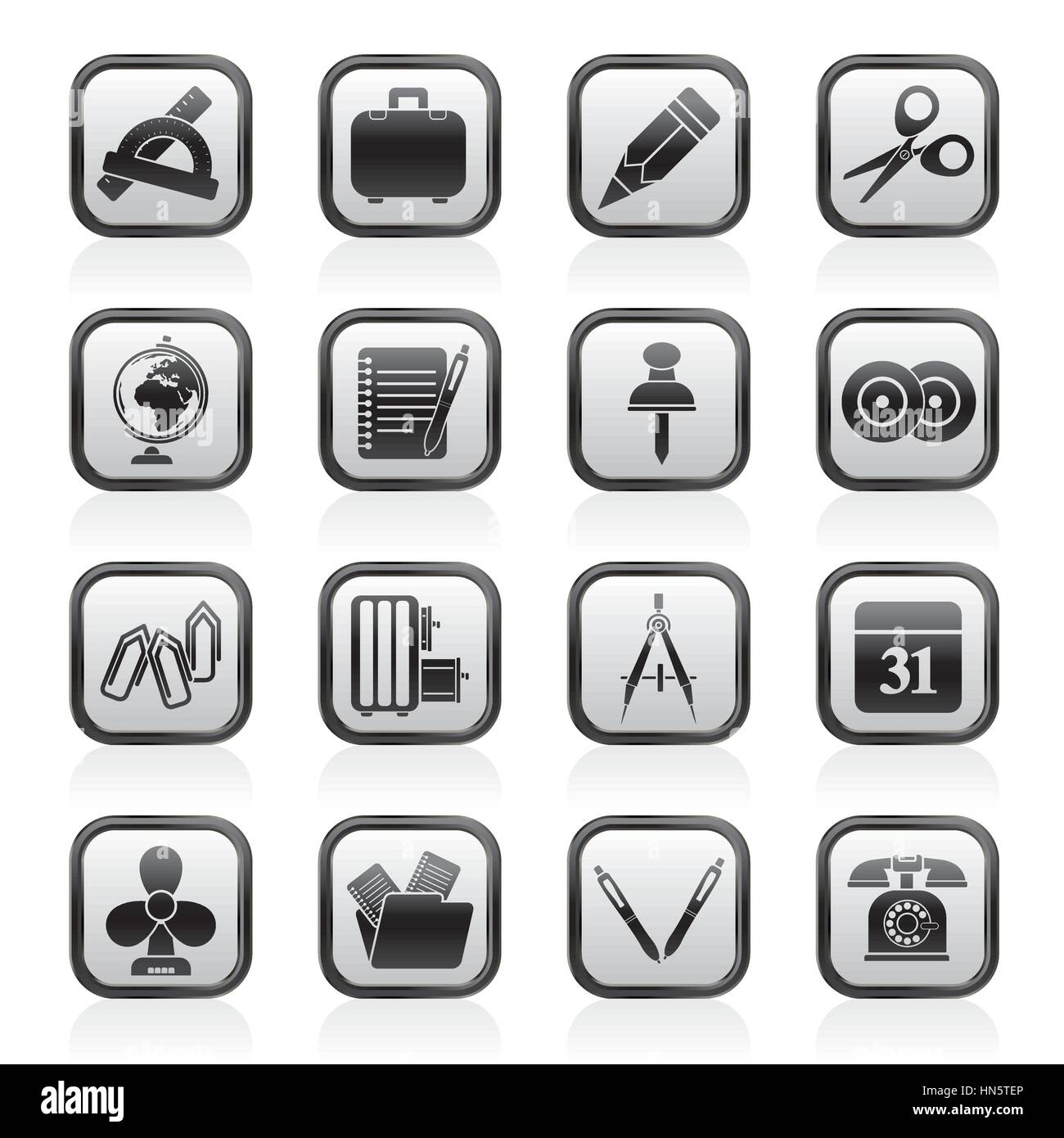 Business and office objects icons Stock Vector Image & Art - Alamy
