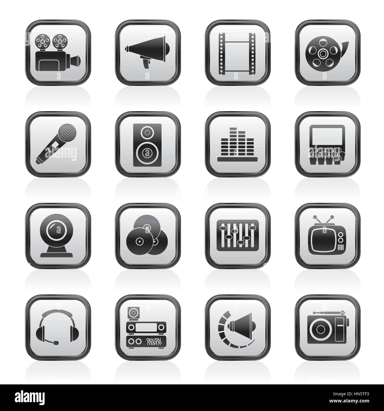 Audio and video icons Stock Vector Image & Art - Alamy