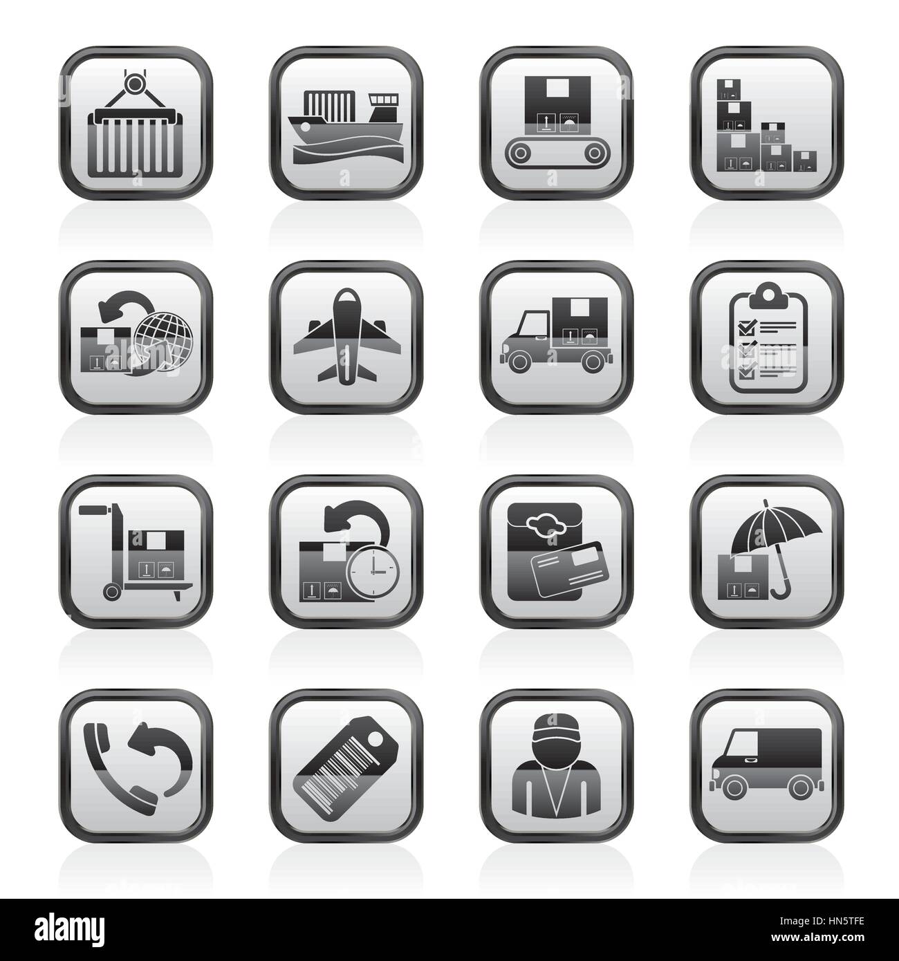 Cargo, shipping and delivery icons Stock Vector Image & Art - Alamy