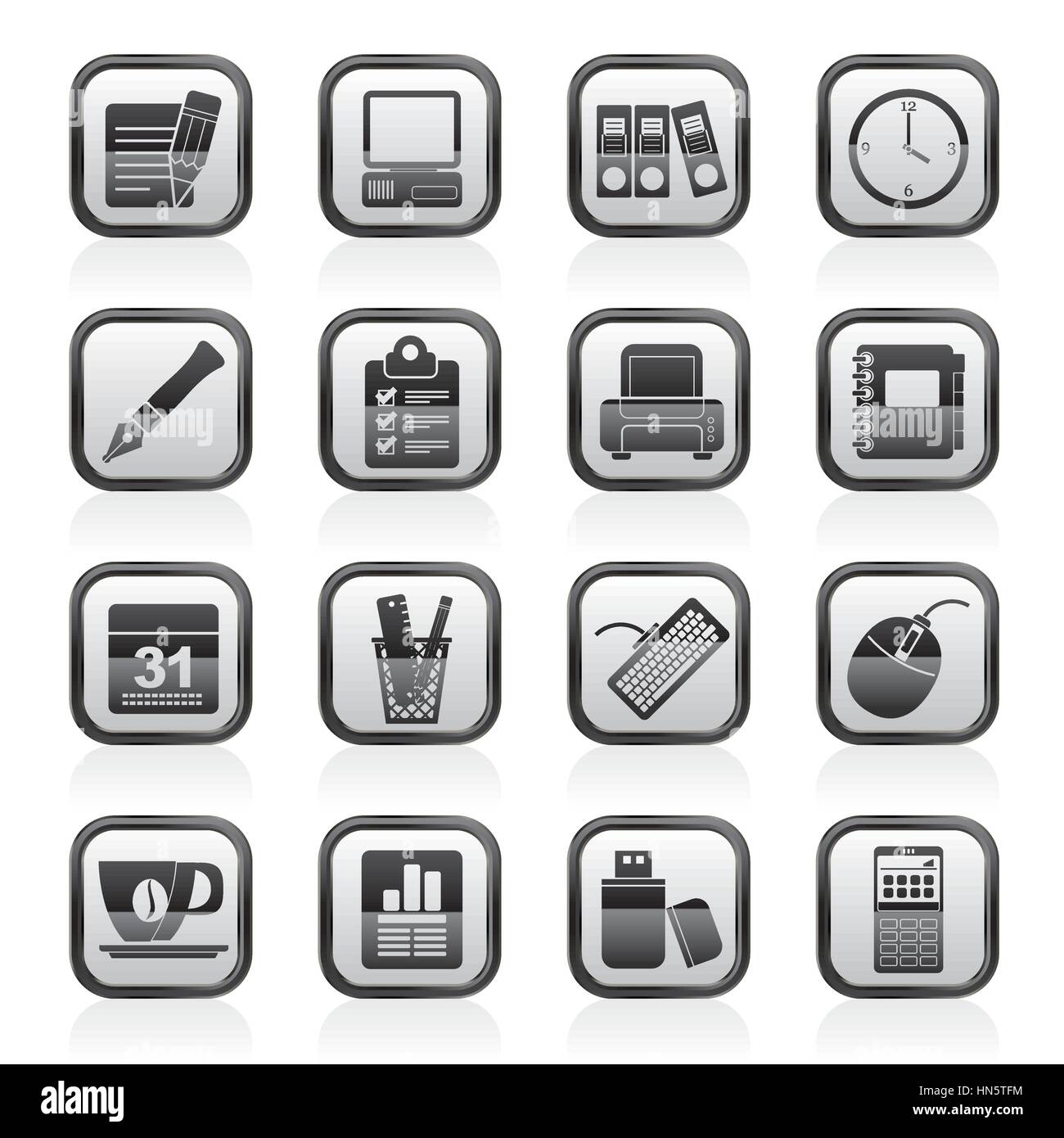 Business and office equipment icons Stock Vector Image & Art - Alamy
