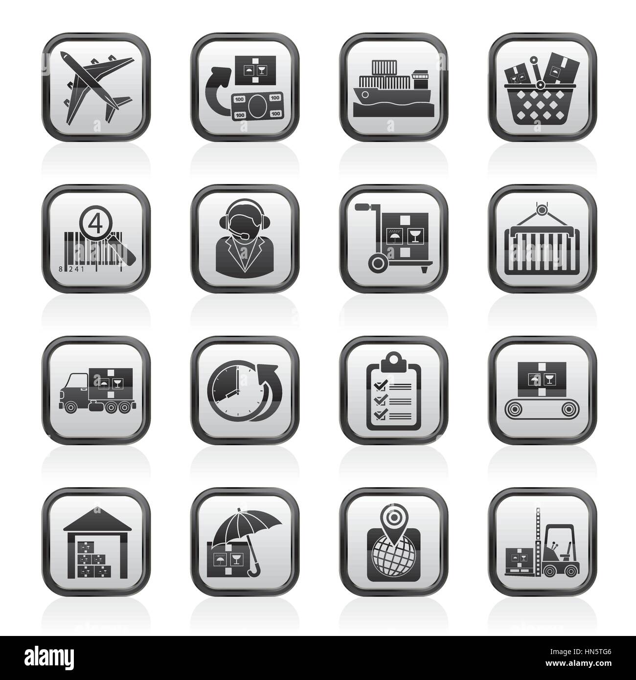 Cargo, logistic and shipping icons Stock Vector Image & Art - Alamy
